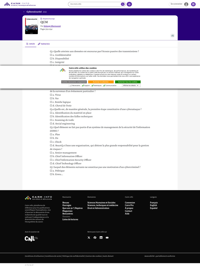 QCM - Cairn - Info | PDF