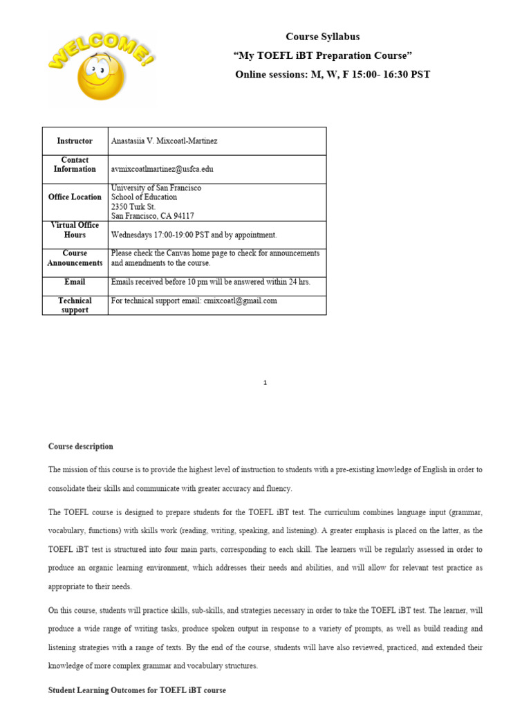 TOEFL Syllabus 2hi099i | PDF