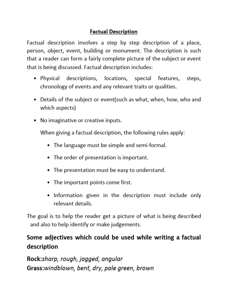 5.factual Descriptions-Notes | PDF
