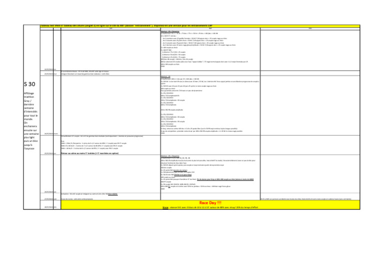 Entrainement s30 2024 | PDF