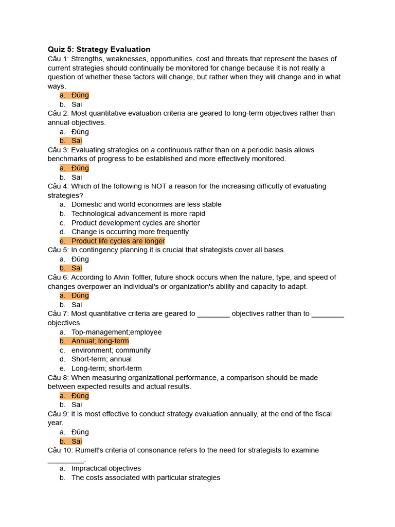 Quiz 5_ Strategy Evaluation | PDF