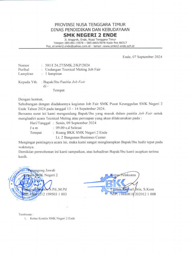 Unangan Panitia Persiapn JF | PDF