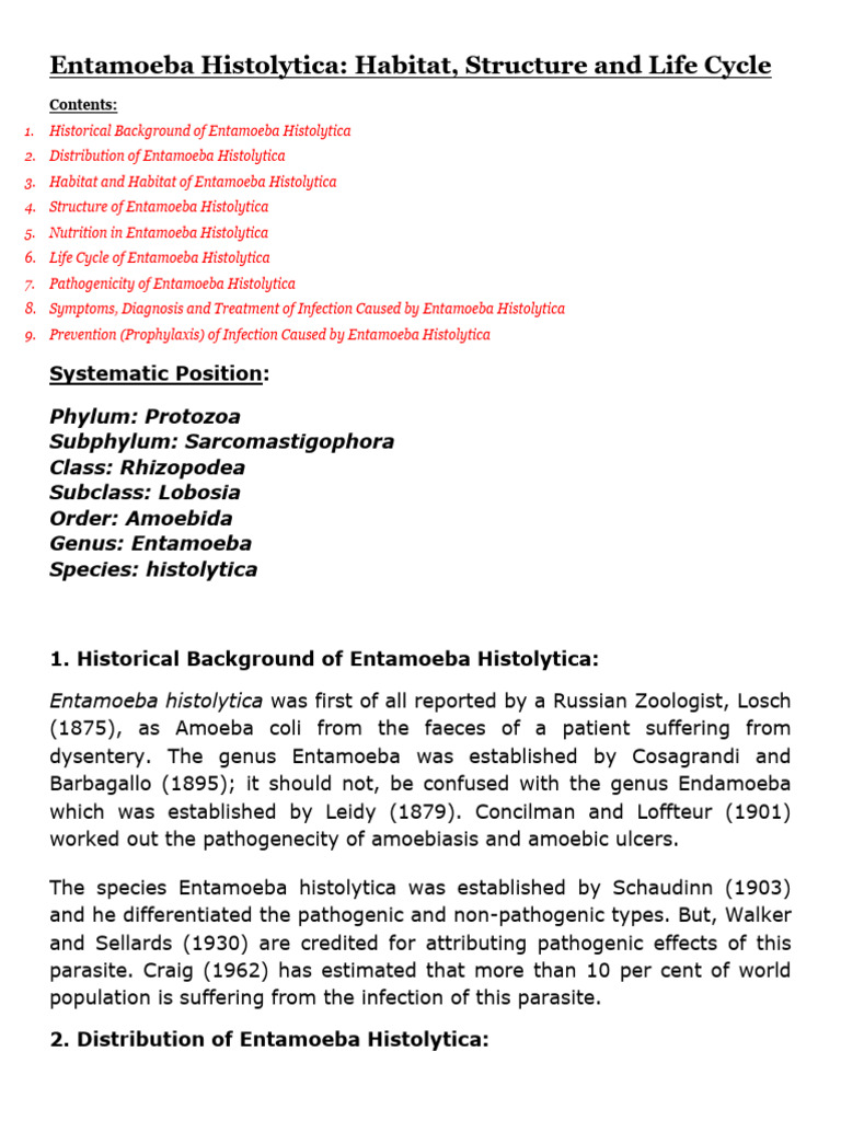 Entamoeba Histolytica - Final | PDF
