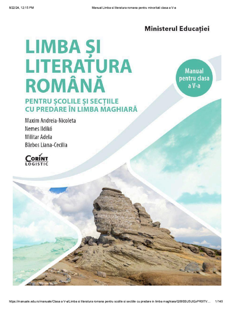 Manual Limba Si Literatura Romana Pentru Minoritati Clasa A V-A | PDF