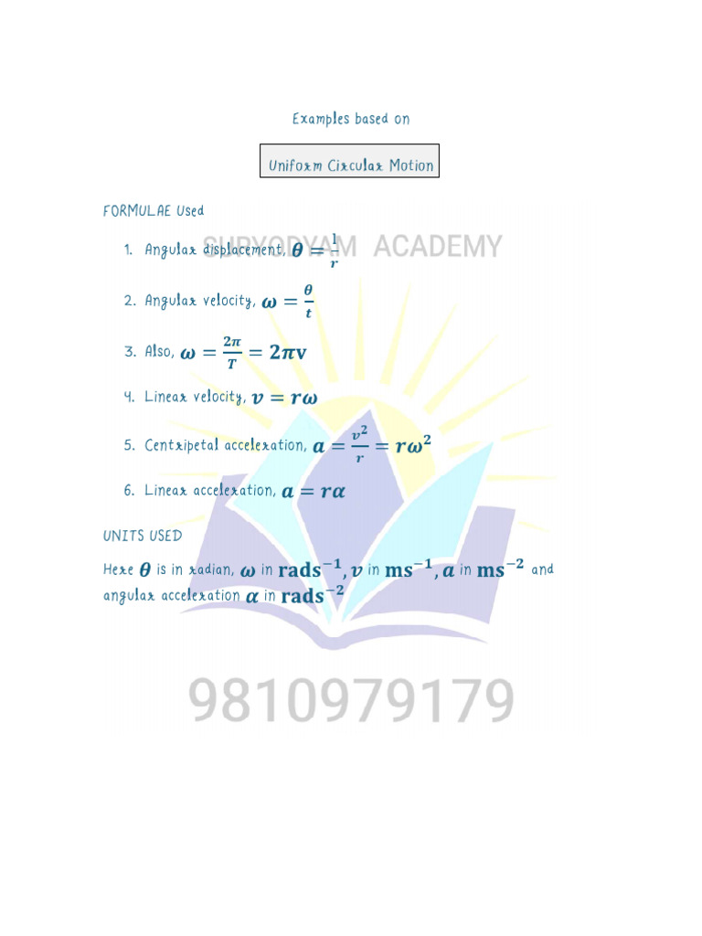 HW40 MIXED Qs ON CIRCULAR MOTION | PDF