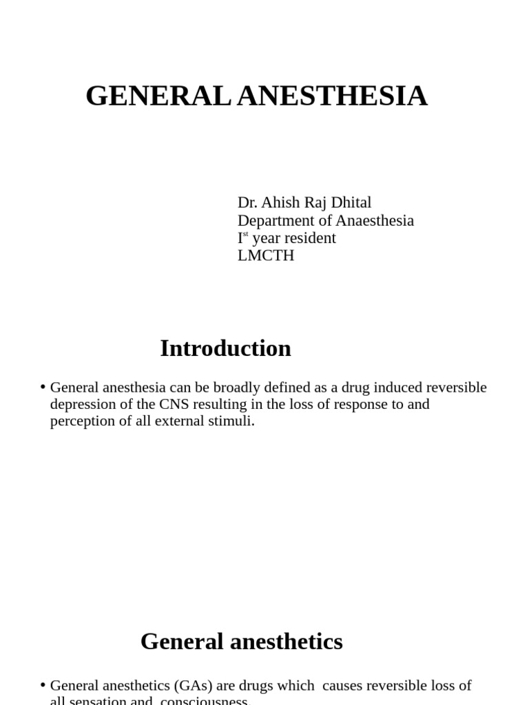 General Anesthesia | PDF