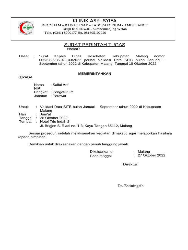format ST dan SPPD Validasi_288a | PDF