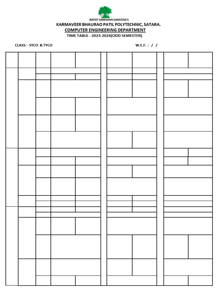 Time Table | PDF