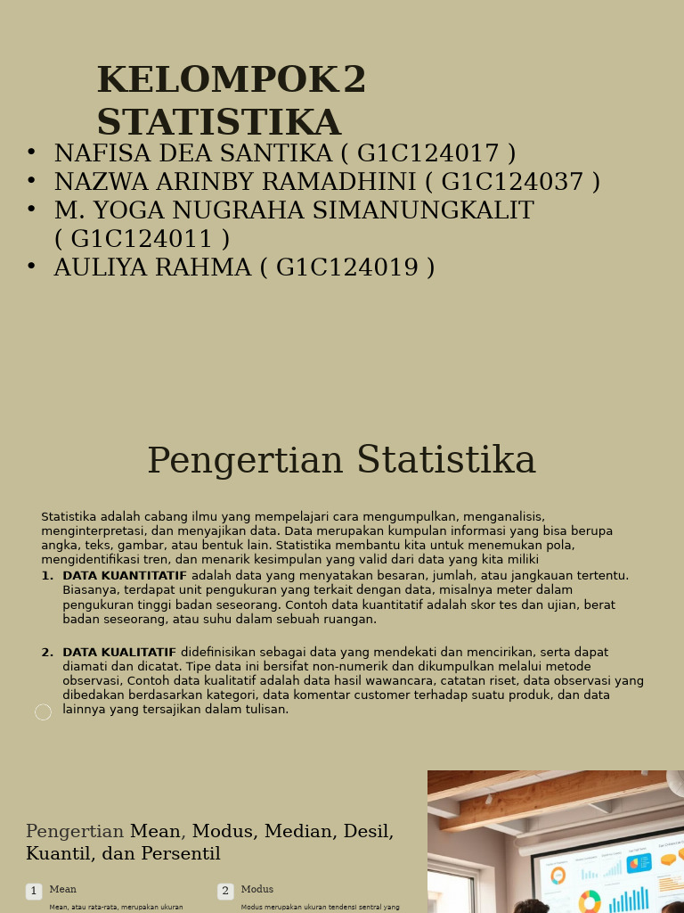 Pengertian Mean Modus Median Desil Kuantil Dan Persentil | PDF