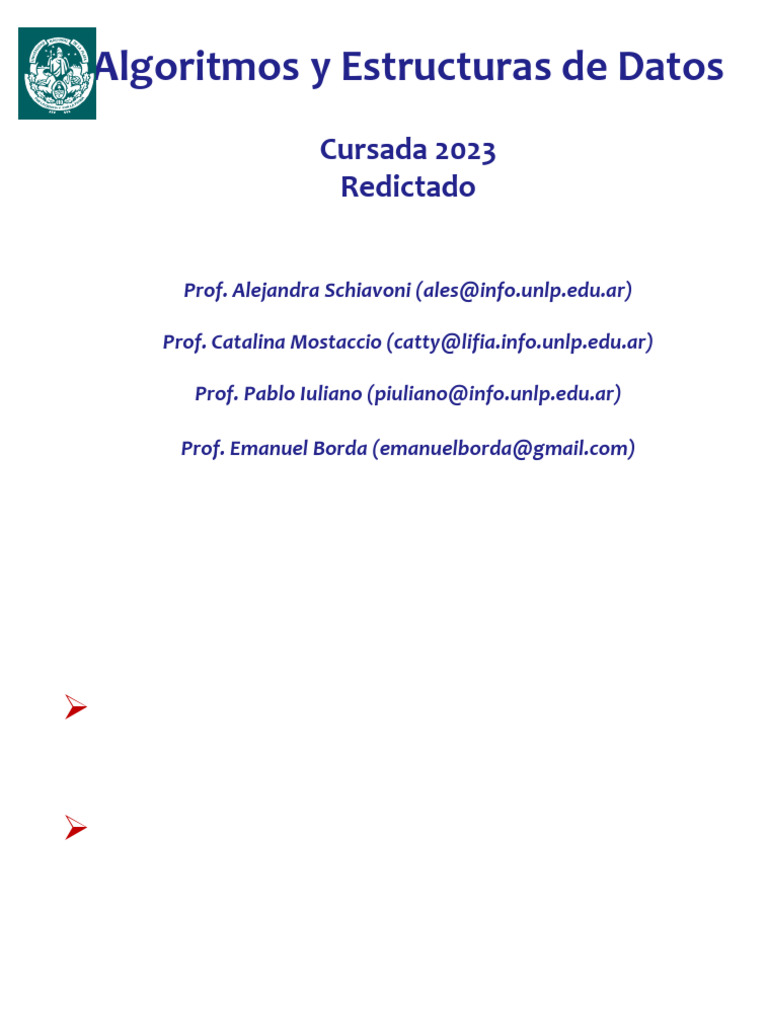 Redictado - AyED 2023-Objetivos-TE | PDF