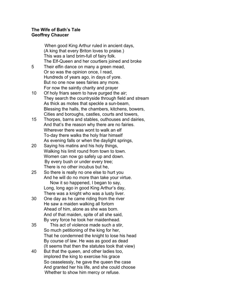 The Wife of Bath’s Tale | PDF