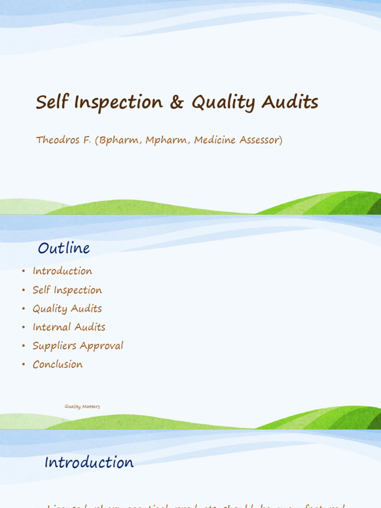Self Inspection & Vendor Qualification | PDF