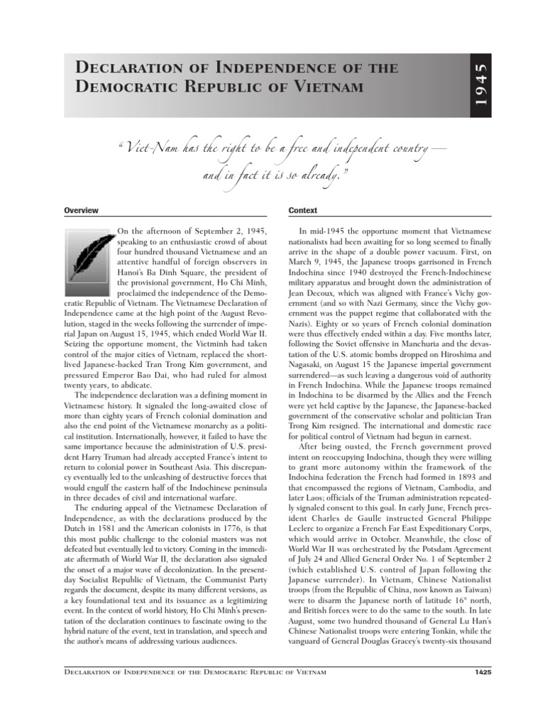 Vietnamese Independence Declaration of 2 September 1945_Schlager ...