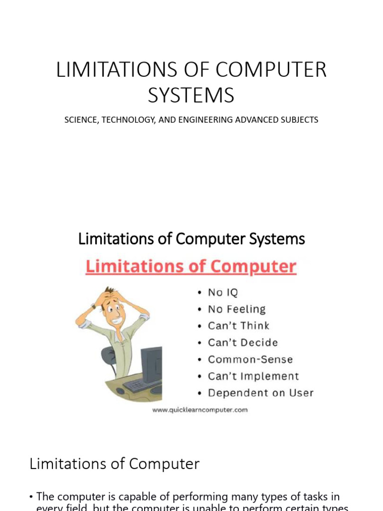 Limitations of Computer Systems | PDF