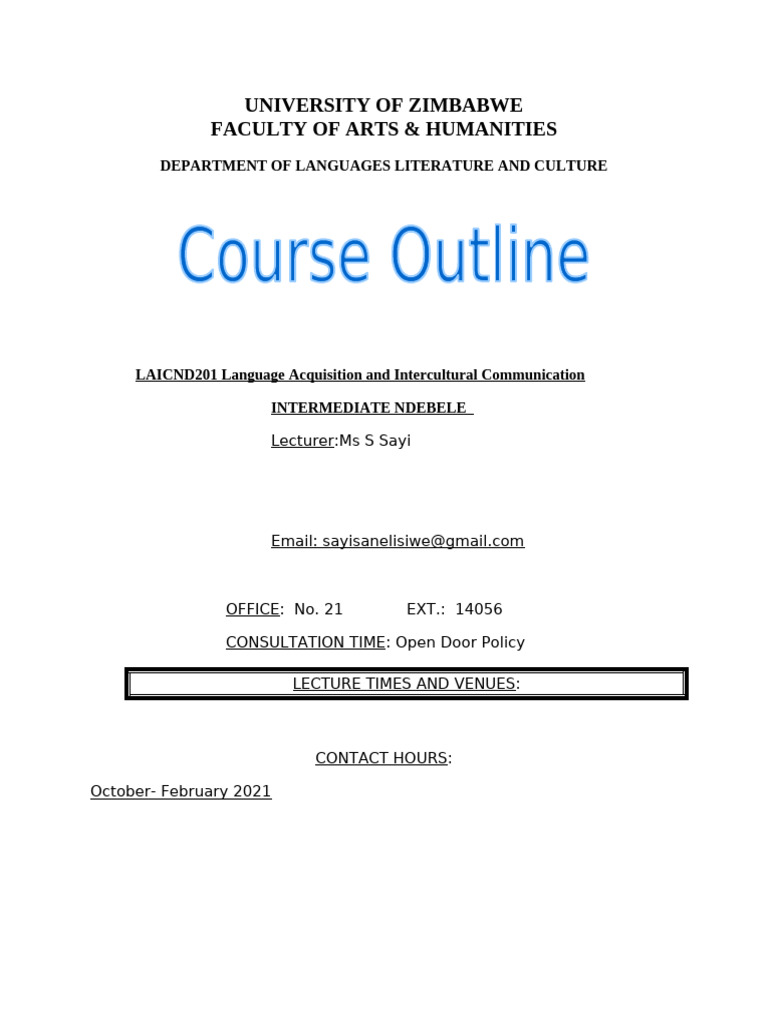 LAICND201 Ndebele Intermediate (1) | PDF LAICND201 Ndebele Intermediate (1) | PDF