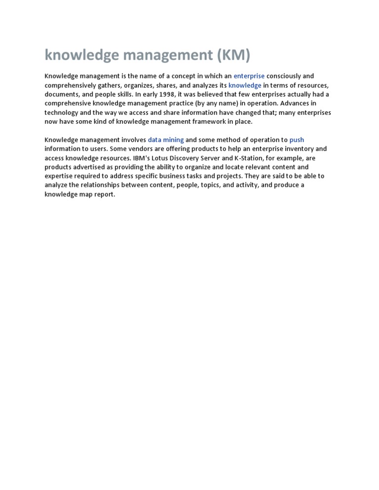 Knowledge Management | PDF