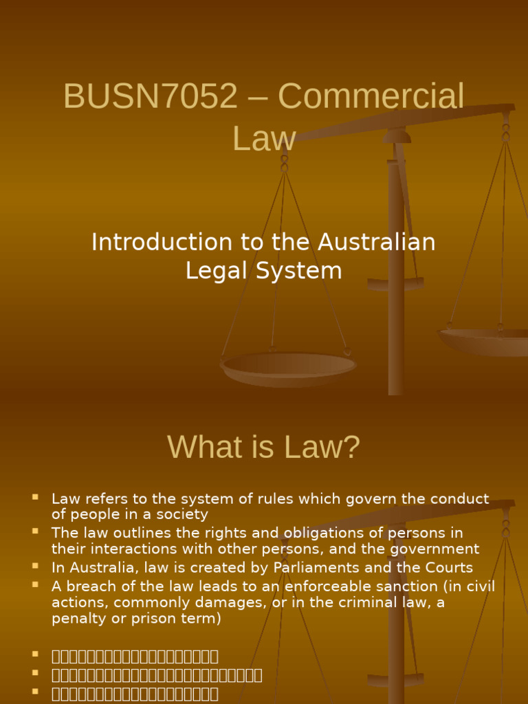 Lecture Week 1 Introduction To Australian Legal System Pdf