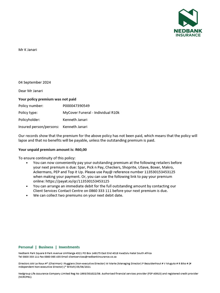 Nifp CPS Unpaid Letter 111016303 09-05-2024 | PDF