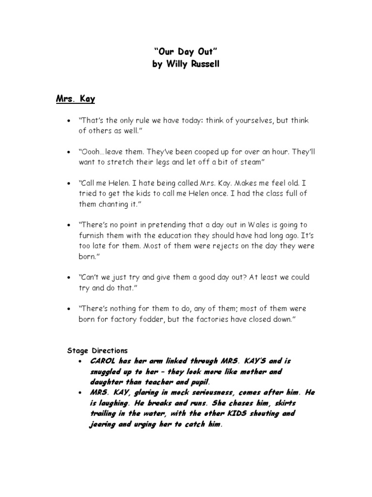 MR Hall Essay 'Our Day Out' Quotes | PDF | Leisure