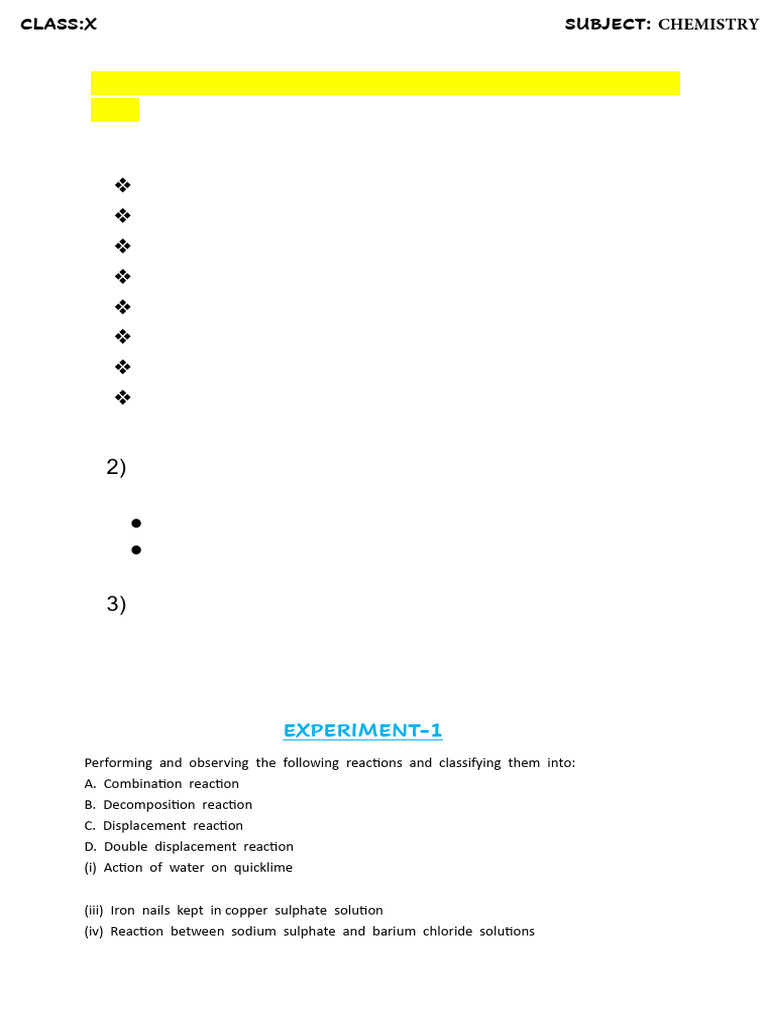 Class 10 Chemistry Practical | PDF | Ph | Home & Garden