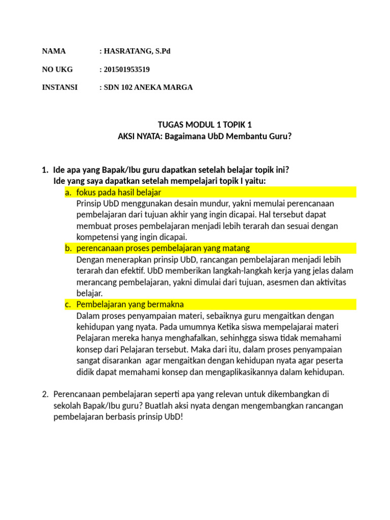 Modul Ajar UbD | PDF
