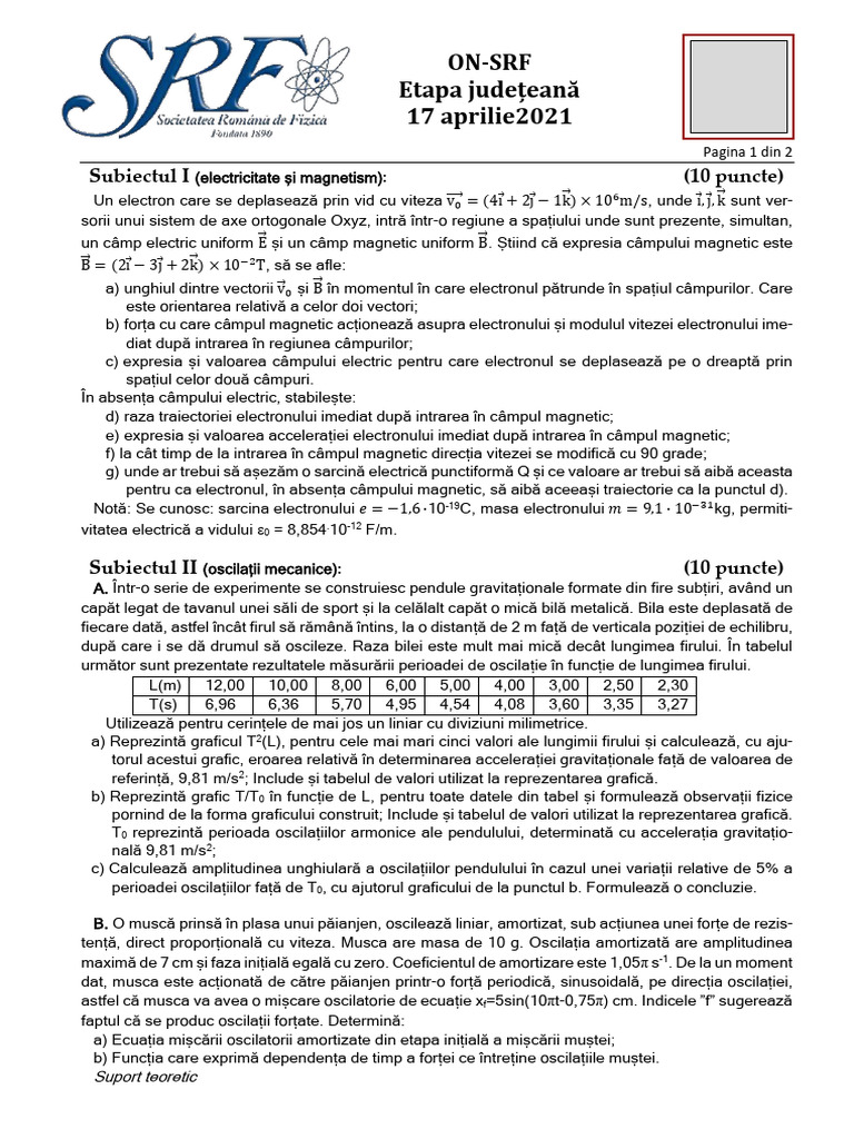 2021 OJF 11 Subiect | PDF
