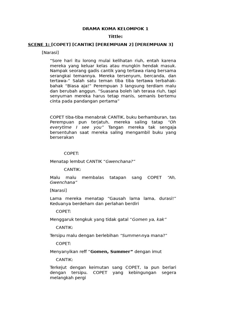 Drama Koma Kelompok 1 | PDF
