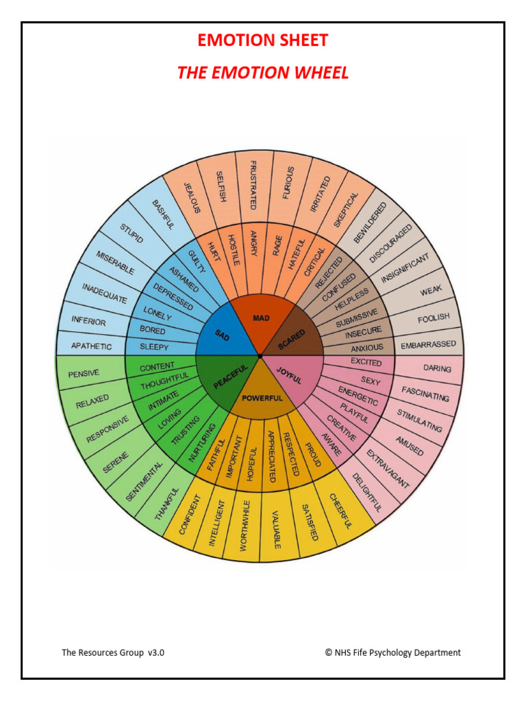 Emotion Sheet | PDF