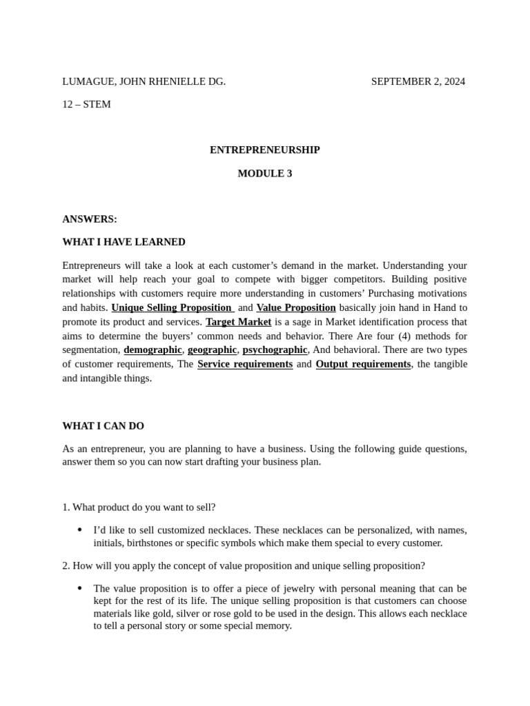Module 3 (Answers) | PDF