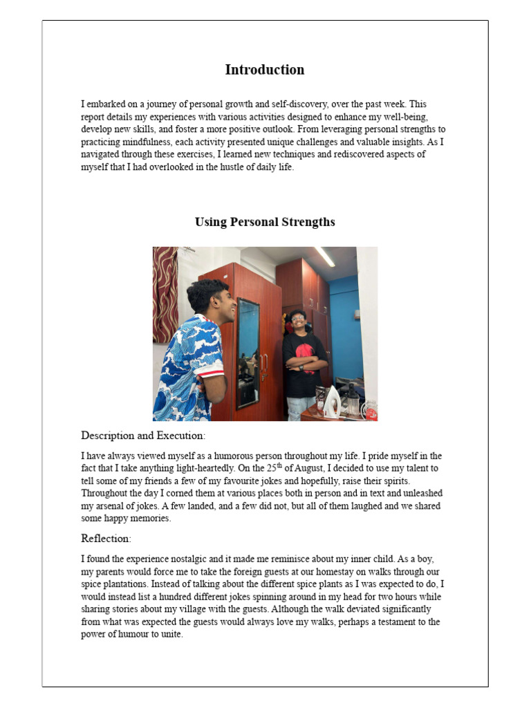 Using Personal Strengths: Description and Execution | PDF