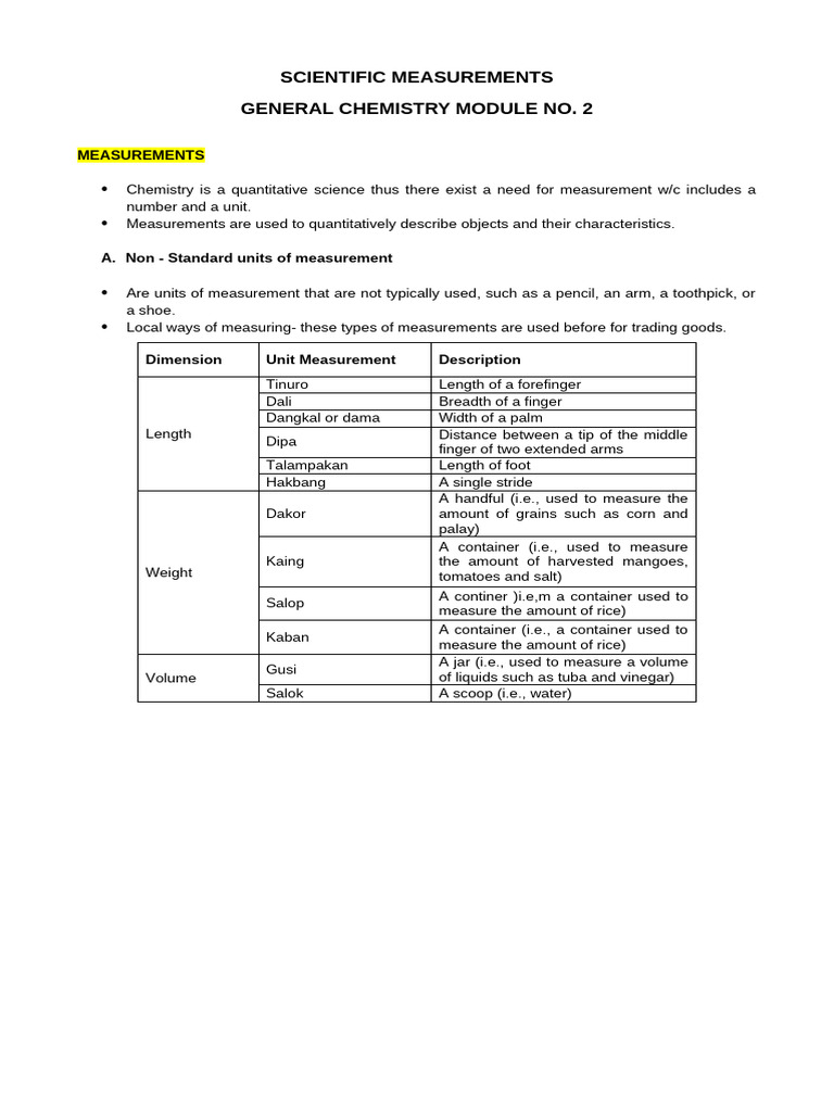 Module No. 2 - Scientific Measurements | PDF