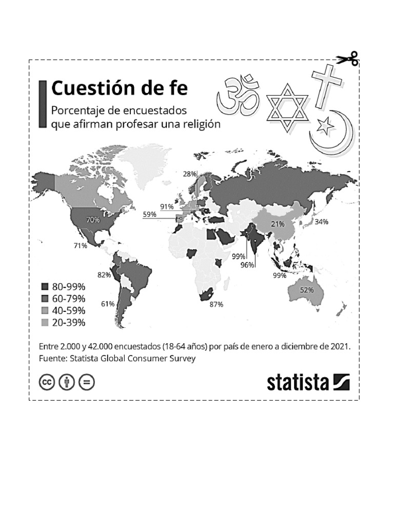 Lámina, mapa de las religiones | PDF