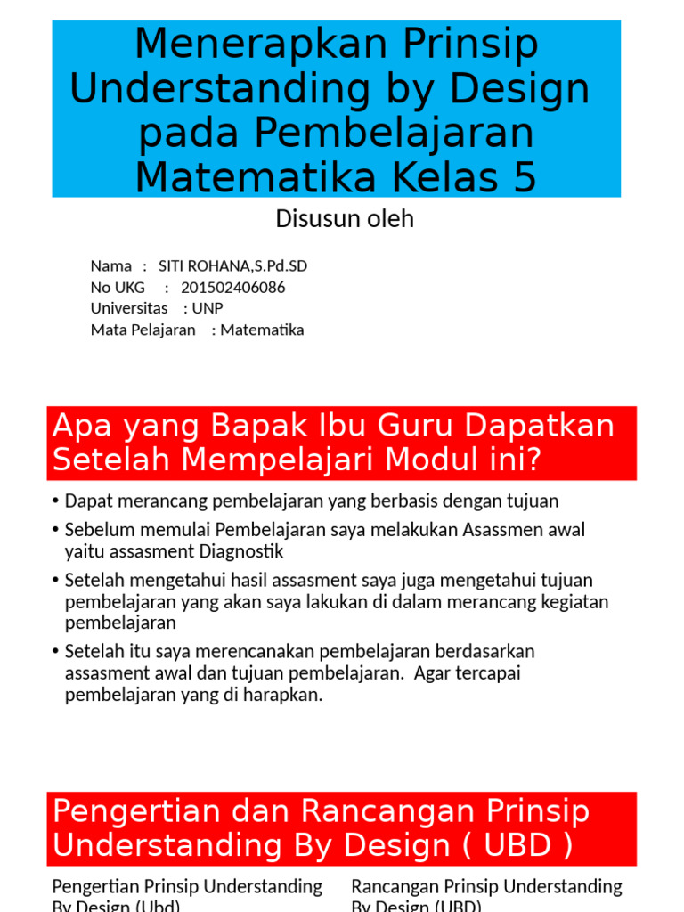 Menerapkan Prinsip Understanding by Design | PDF