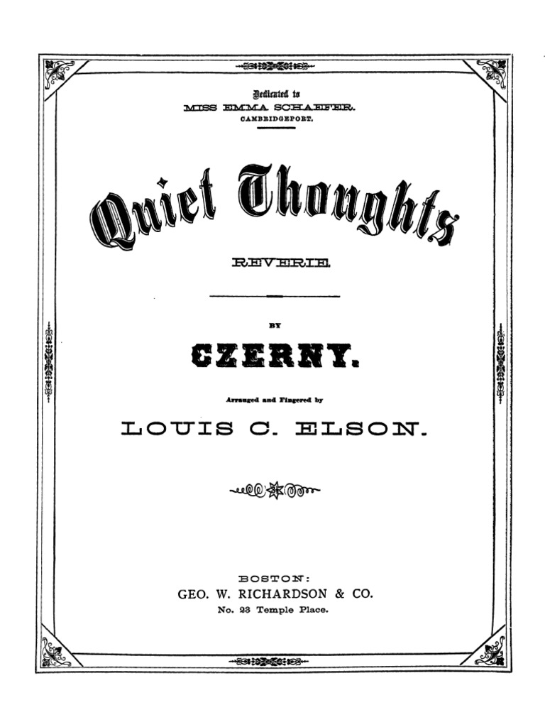 Czerny-Elson - Quiet Thoughts | PDF