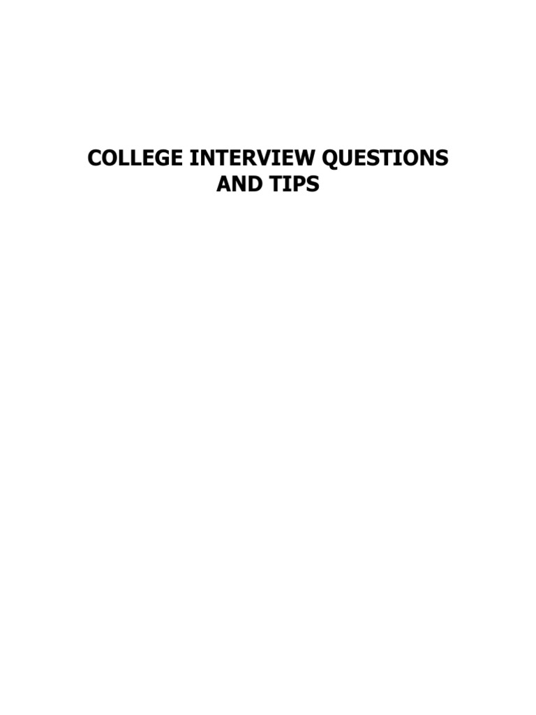 College Interview Questions | PDF