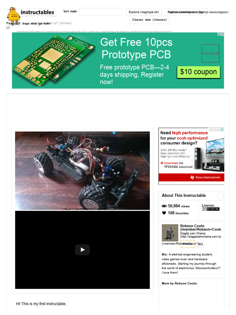 Arduino RC Car With Long Range and Custom Transmitter | PDF