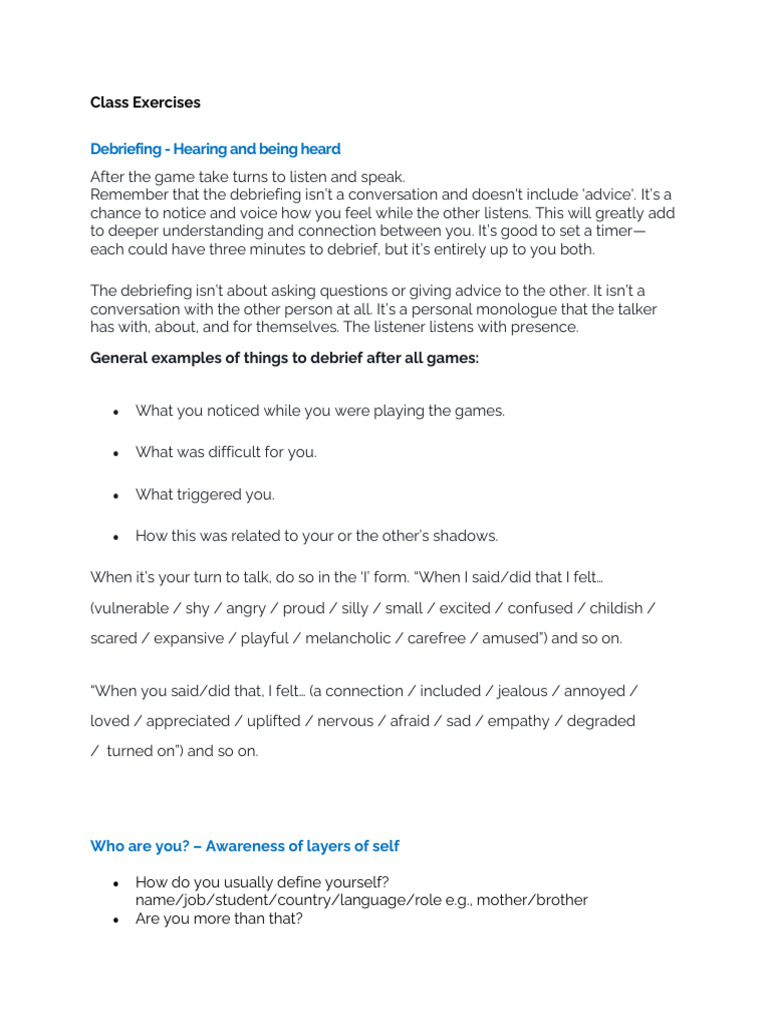 Class Exercises | PDF