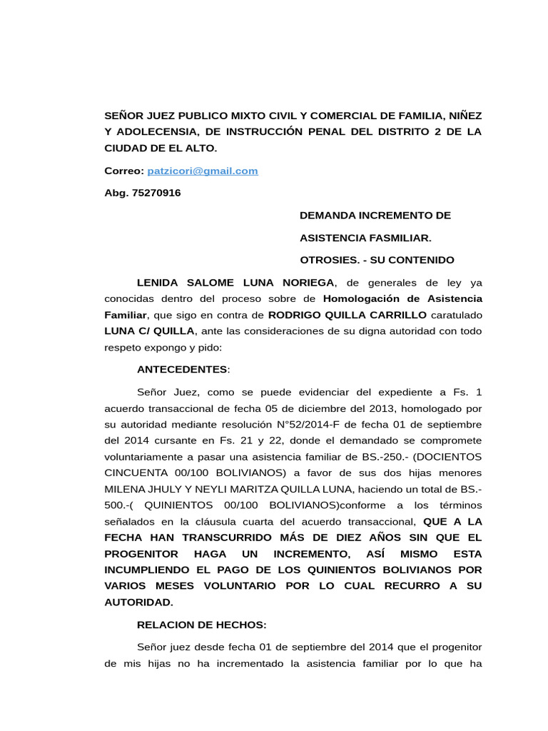 Incremento Lenida | PDF