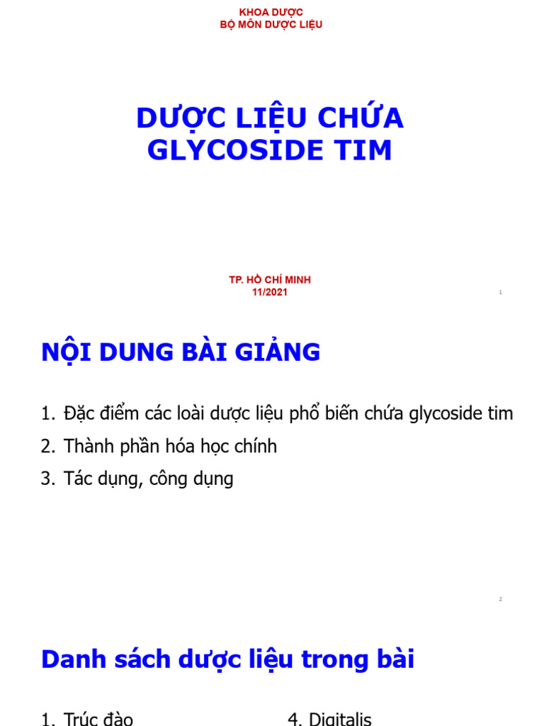 2021 - DÆ°á C Liá U Chá ©a Glycoside Tim | PDF