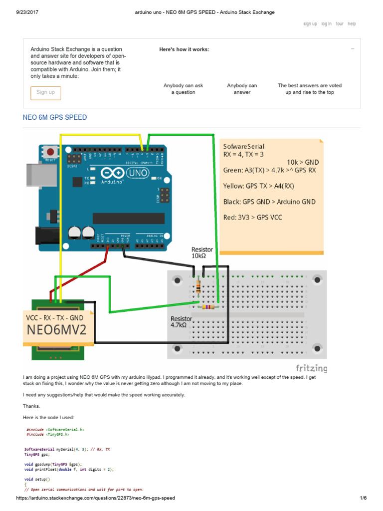Arduino Uno - NEO 6M GPS SPEED - Arduino Stack Exchange | PDF