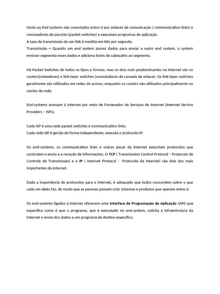 Resumos Redes (Inacabados) | PDF | Protocolo de Control de Transmisión | Informática