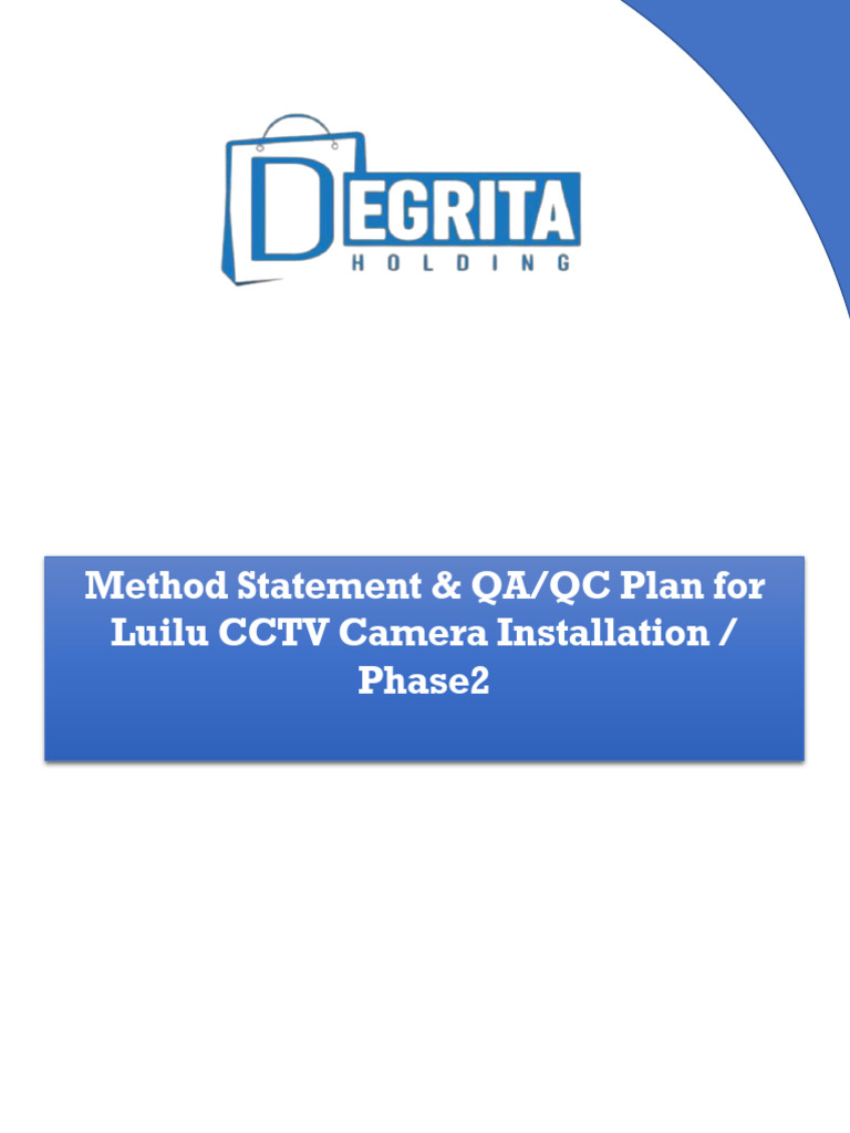 Tab Md4.2 - Method Statement For CCTV Installation at Luilu | PDF