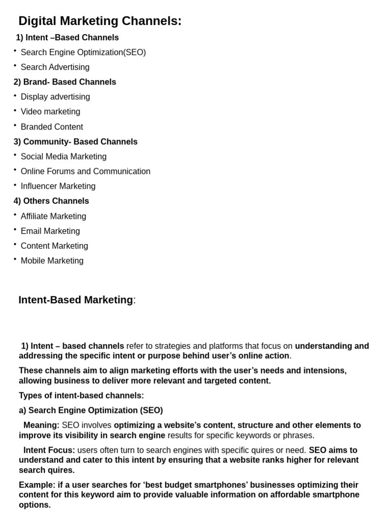 Digital Marketing Channels | PDF