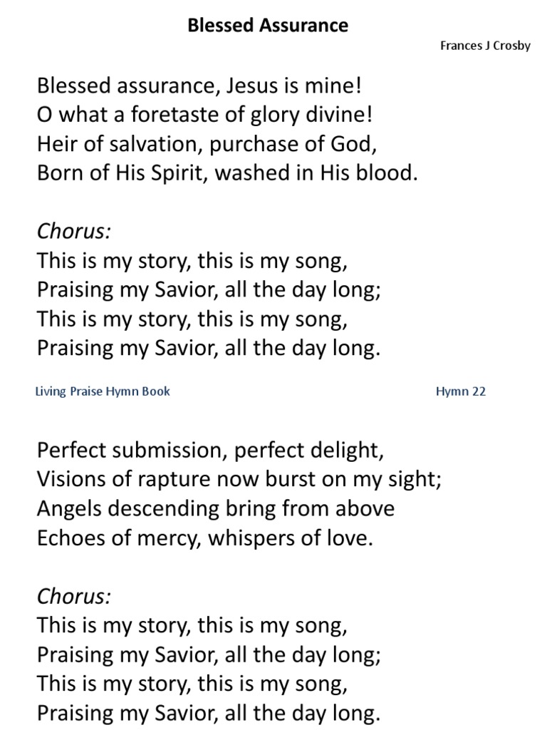 Blessed Assurance | PDF | Religion & Spirituality