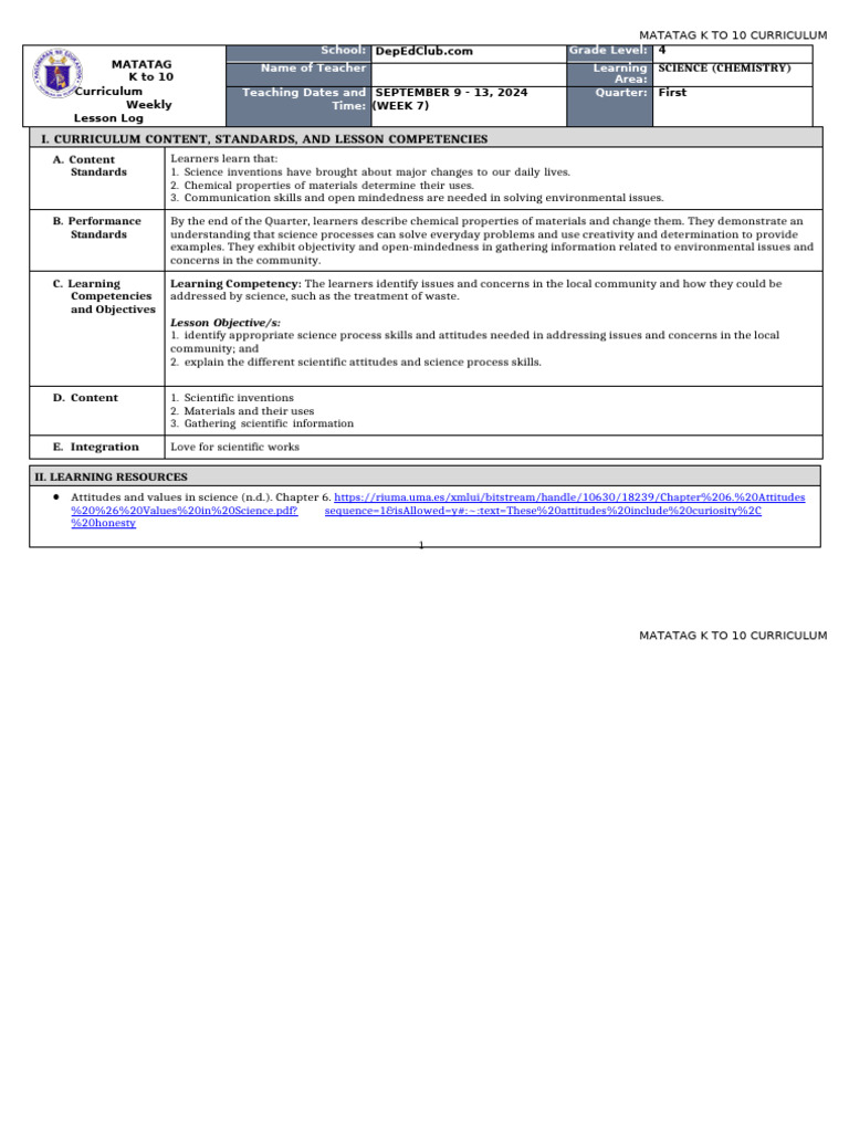 DLL_SCIENCE 4 Q1_W7 | PDF