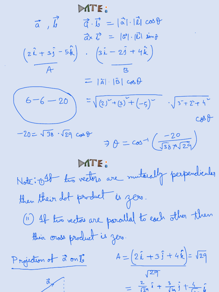 Mathematics - Vector Algebra - Lec-02 | PDF