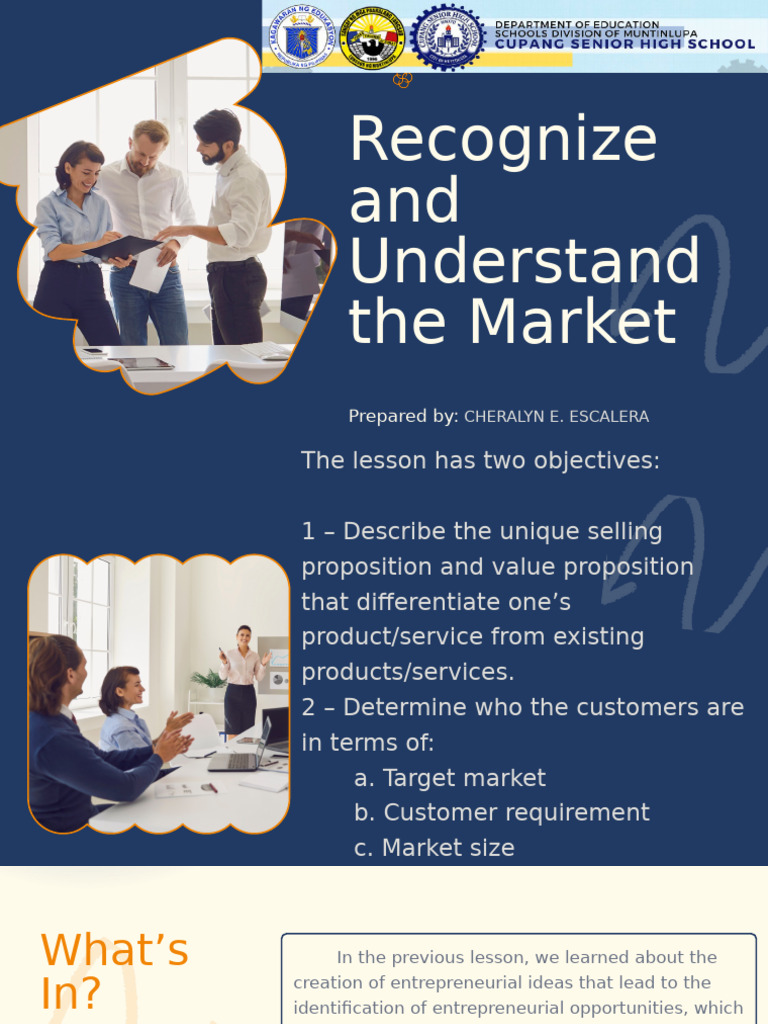 Entrep. Recognize and Understand the Market Week4 | PDF