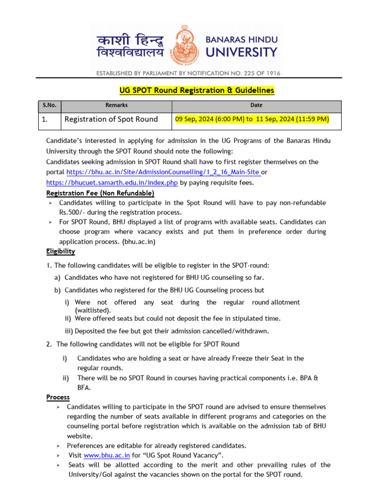 Ug Spot Resig Guidelines | PDF