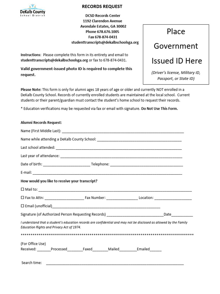 Records Request Form | PDF