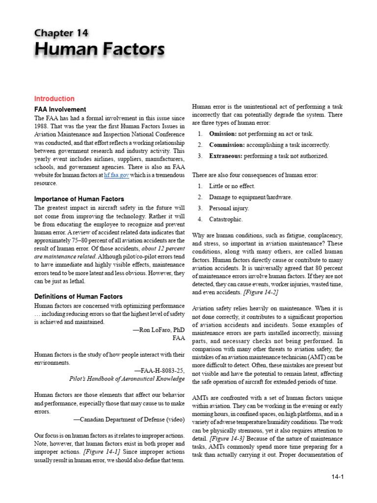 Chapter 14 Human Factors | PDF